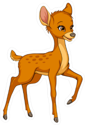 Cute Fawn Cartoon Sticker