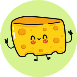 Cute Funny Cheese On Green Sticker