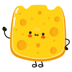 Cute Funny Cheese Waving Hand Sticker