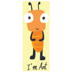 Cute I'm Ant Cartoon On Yellow Sticker