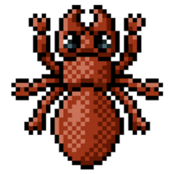 Cute Pixel Ant Bug Sticker