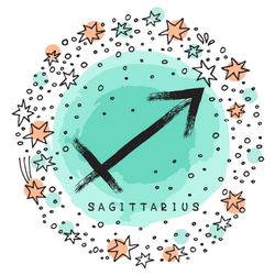 Cute Sagittarius Constellation Illustration Sticker