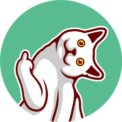 Cute White Cat Making Middle Finger Sticker