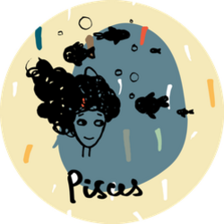 Cute Zodiac Sign Pisces Doodle Sticker