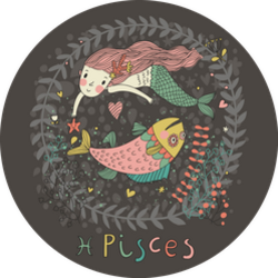 Cute Zodiac Sign - Pisces Illustration Sticker
