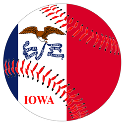 Baseball With The Iowa State Flag Sticker