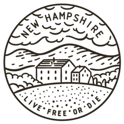 Vintage Round Label New Hampshire Mountains Sticker