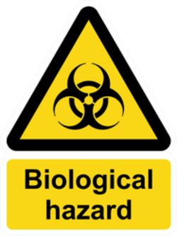 Biological Hazard Sign Lettering Sticker
