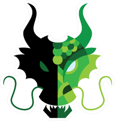 Green Dragon Face Sticker