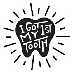 I Got My First Tooth Graphic Lettering Illustration Sticker