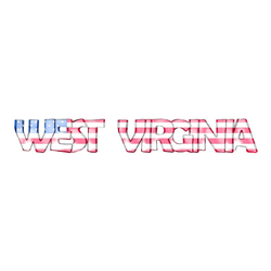 West Virginia American Flag Lettering Sticker