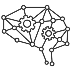 Deep Learning Linear Icon Brain Sticker
