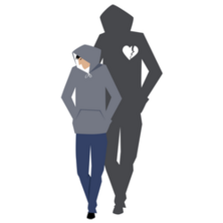 Depression Shadow Illustration Sticker