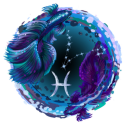 Detailed Artistic Colorful Pisces Sticker