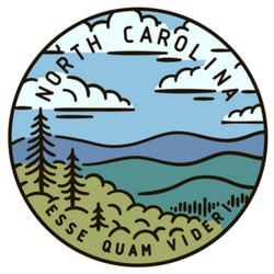 Vintage Round Label North Carolina Sticker