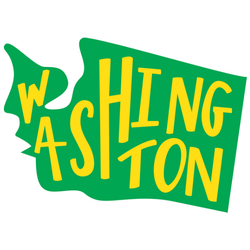 Washington State Outline And Hand-lettering Sticker