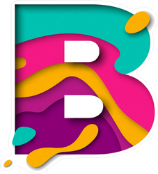 Paper Cut Letter B Sticker