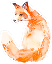 Watercolor Fox Sticker