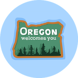Oregon Welcomes You Illustration Sticker
