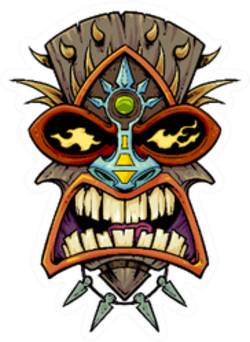 Fire Eyed Tiki Head Sticker