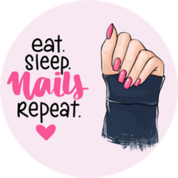 Eat. Sleep. Nails. Repeat Lettering Sticker