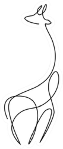One Line Giraffe Design Silhouette Sticker