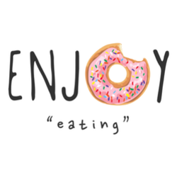 Enjoy Eating Donut Slogan Sticker