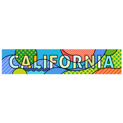 California Word Modern Pop Art Illustration Sticker