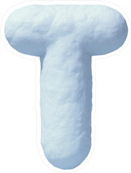 Snow Font Letter T Sticker