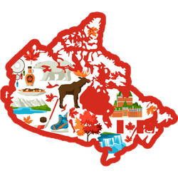 Illustration Of Canada Map Sticker