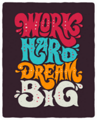 Work Hard Dream Big Lettering Sticker