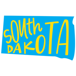South Dakota State Outline And Hand-lettering Sticker