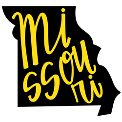 Missouri State Outline And Hand-lettering Sticker