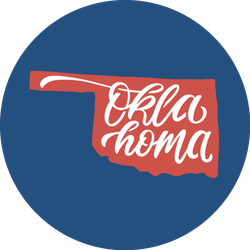 Oklahoma Hand Drawn Map Calligraphy Sticker