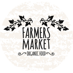 Farmers Market Fresh, Organic Food Lettering Sticker