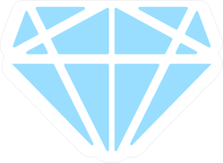 Soft Blue Diamond Sticker