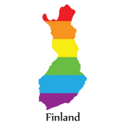 Finland Map Rainbow Sticker