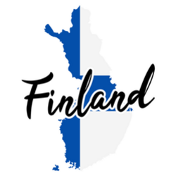 Finland Map Silhouette Flag Button Sticker
