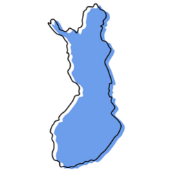 Finland Stylized Map Blue Sticker