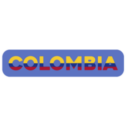 Flag Of The Country Colombia Lettering Sticker