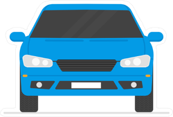 Flat Art Blue Car Sticker