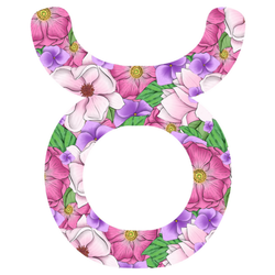 Floral Taurus Zodiac Sign Sticker