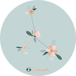 Flower Cancer Zodiac Sign Sticker