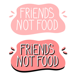 Friends Are Not Food Lettering Vegan Sticker