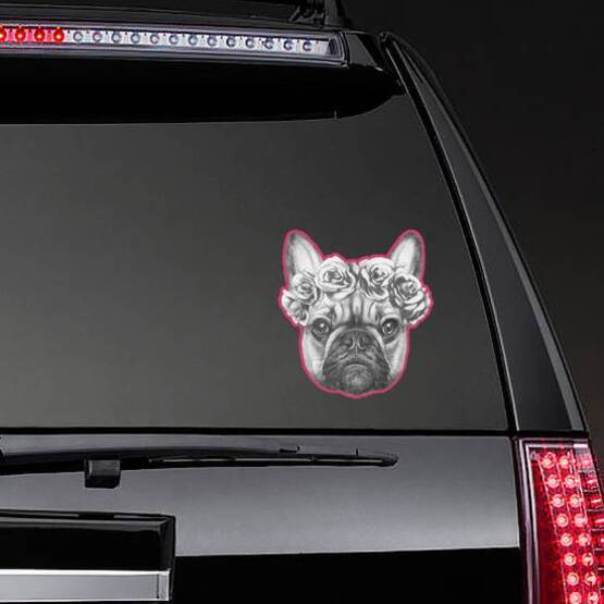 Rose Crown Frenchie Sticker