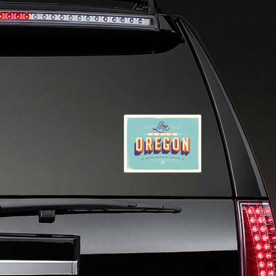 Vintage Style Touristic Greeting Card Oregon Sticker