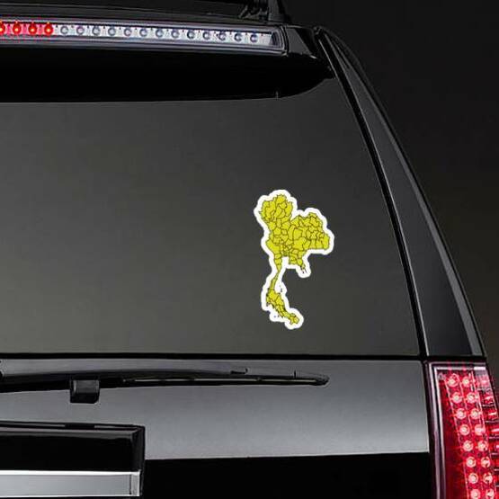 Thailand Map Yellow Color Sticker