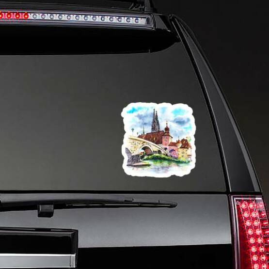 Watercolor Sketch Sunny Eastern Bavaria, Germany Sticker