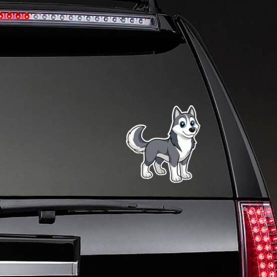 Alaskan Husky Cartoon Sticker