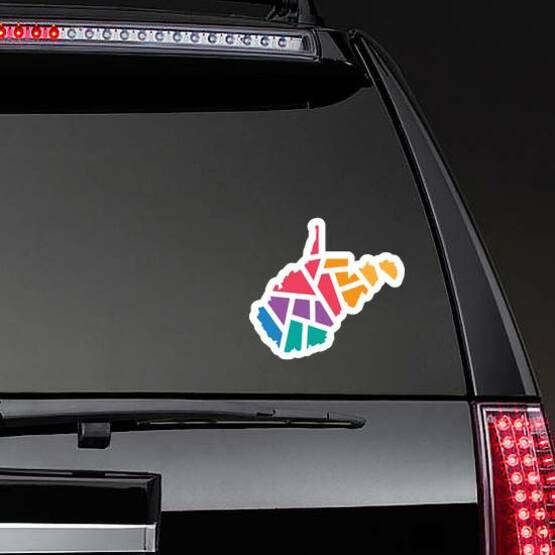 Colorful Geometric West Virginia Map Sticker
